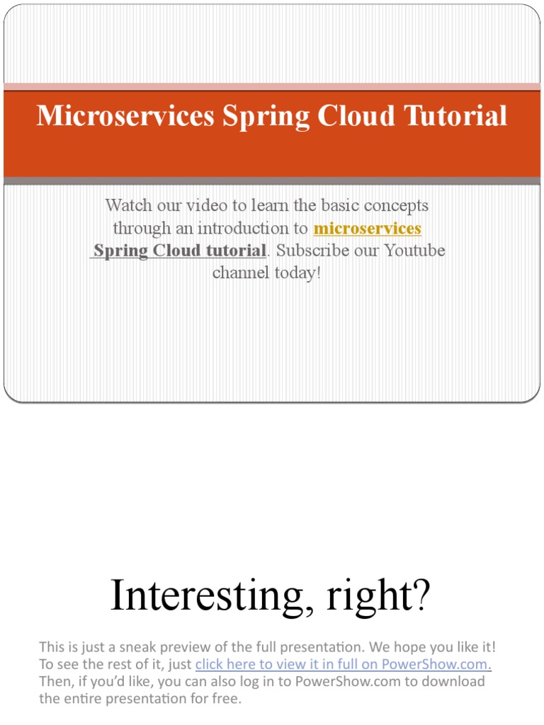Microservices Spring Cloud Tutorial | PDF