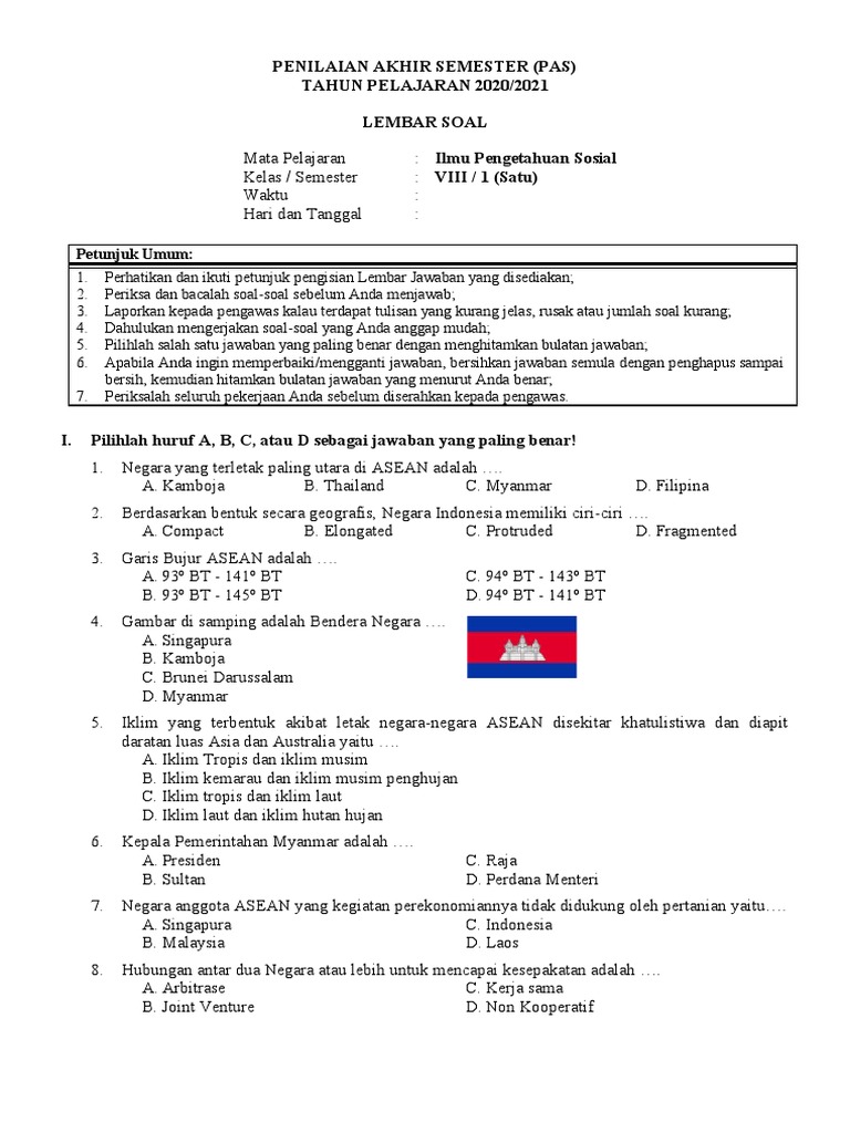 9-SOAL PAS IPS 8 K13 Rev | PDF