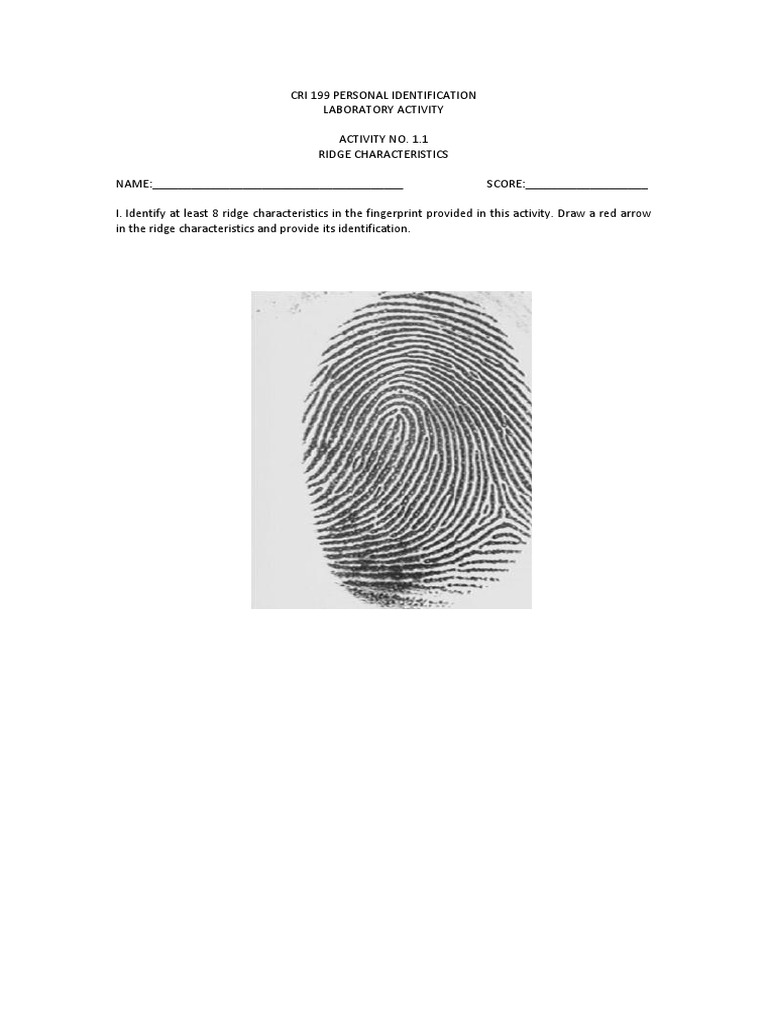 Activity No. 1.1 Ridge Characteristics | PDF