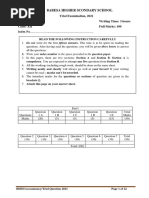 BCSEA Model Question Paper Overview | PDF | Educational Assessment ...
