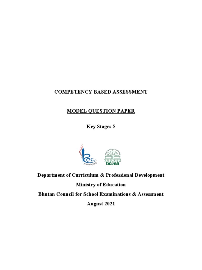 Competency Based Assessment Model Question Paper Key Stages 5 | PDF ...