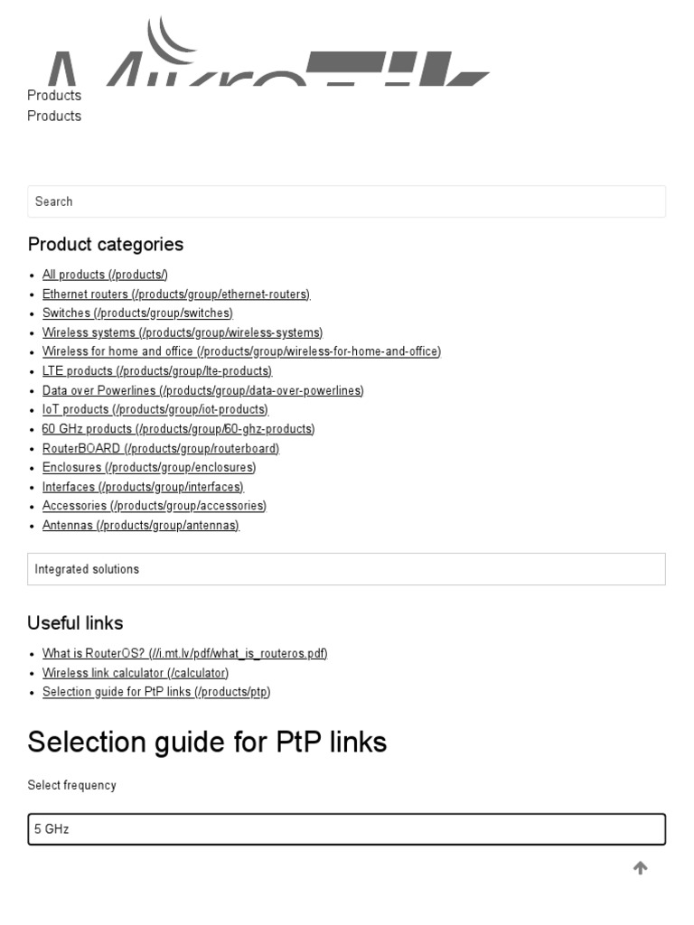 Selection Guide For PTP Links: Product Categories | PDF | Router ...
