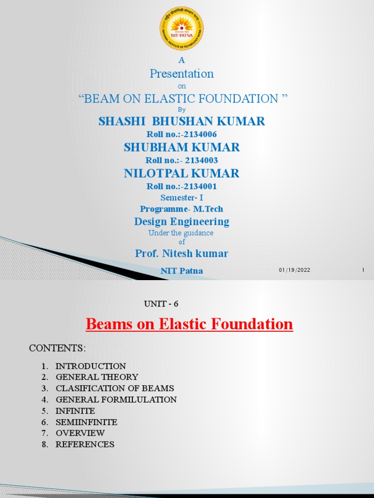 Beams On Elastic Foundation | PDF | Beam (Structure) | Bending