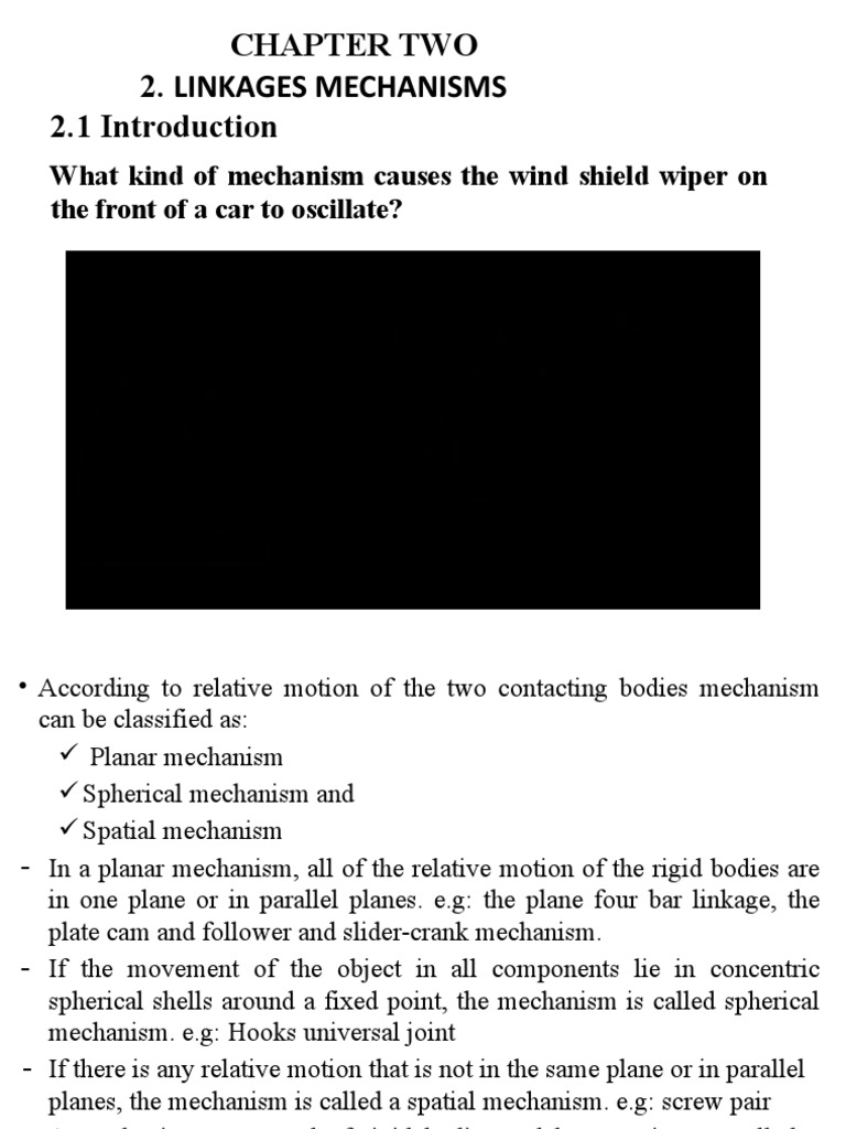 Chapter Two 2. Linkages Mechanisms | PDF | Kinematics | Applied And ...