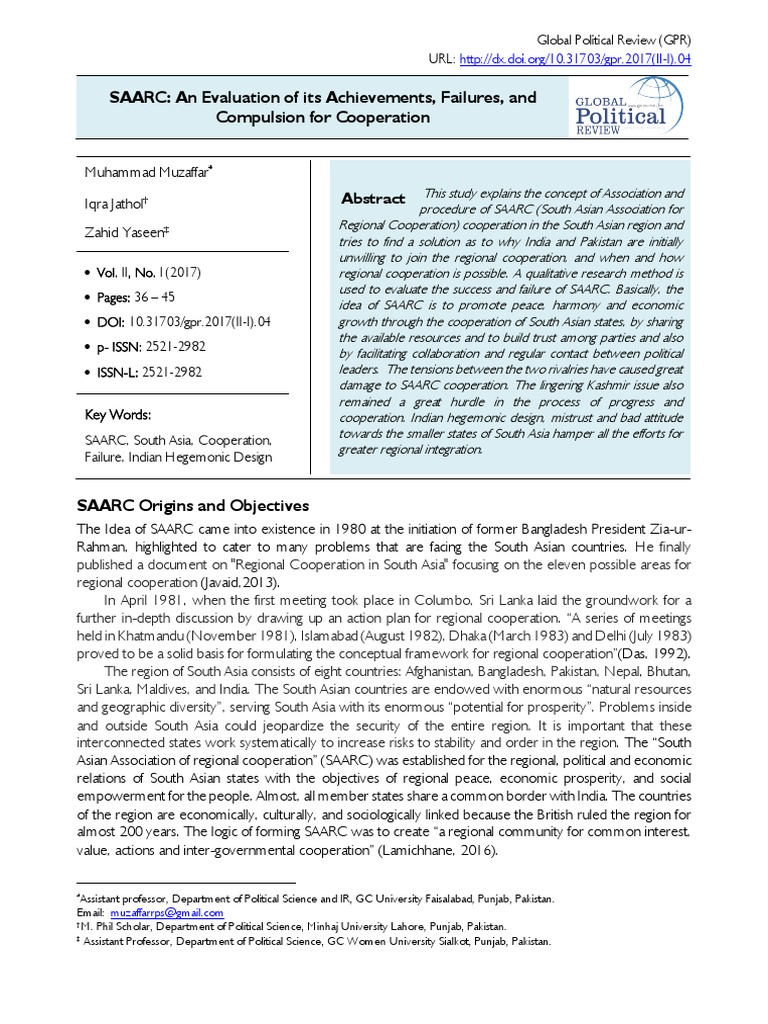 SAARC Case Study | PDF | South Asia | Pakistan