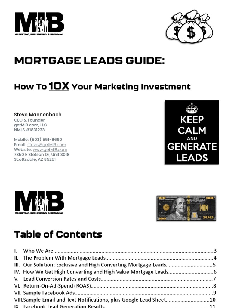 Mortgage Leads Guide | PDF | Refinancing | Mortgage Loan