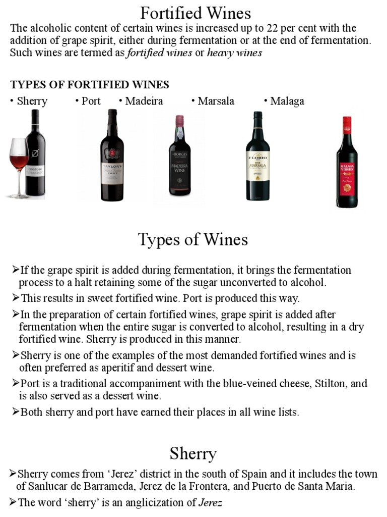 Types and Styles of Fortified Wines | PDF | Wine | Alcoholic Drinks