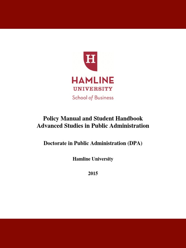 Policy Manual and Student Handbook Advanced Studies in Public ...