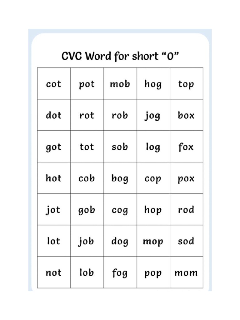 CVC Reading List and Indoor Scavenger Hunt | PDF