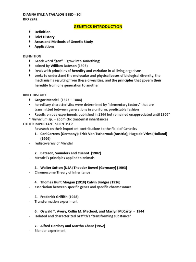 Genetics Lessons 1 - 6 | PDF | Dominance (Genetics) | Genotype