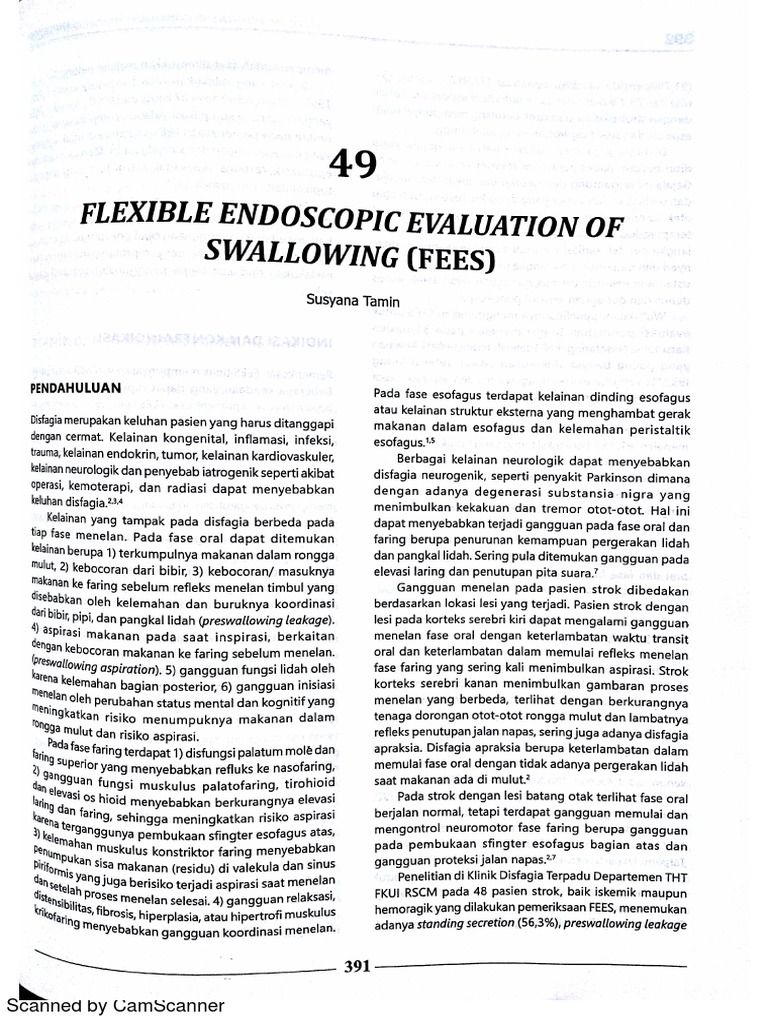 49 Flexible Endoscopic Evaluation of Swallowing (FEES) | PDF