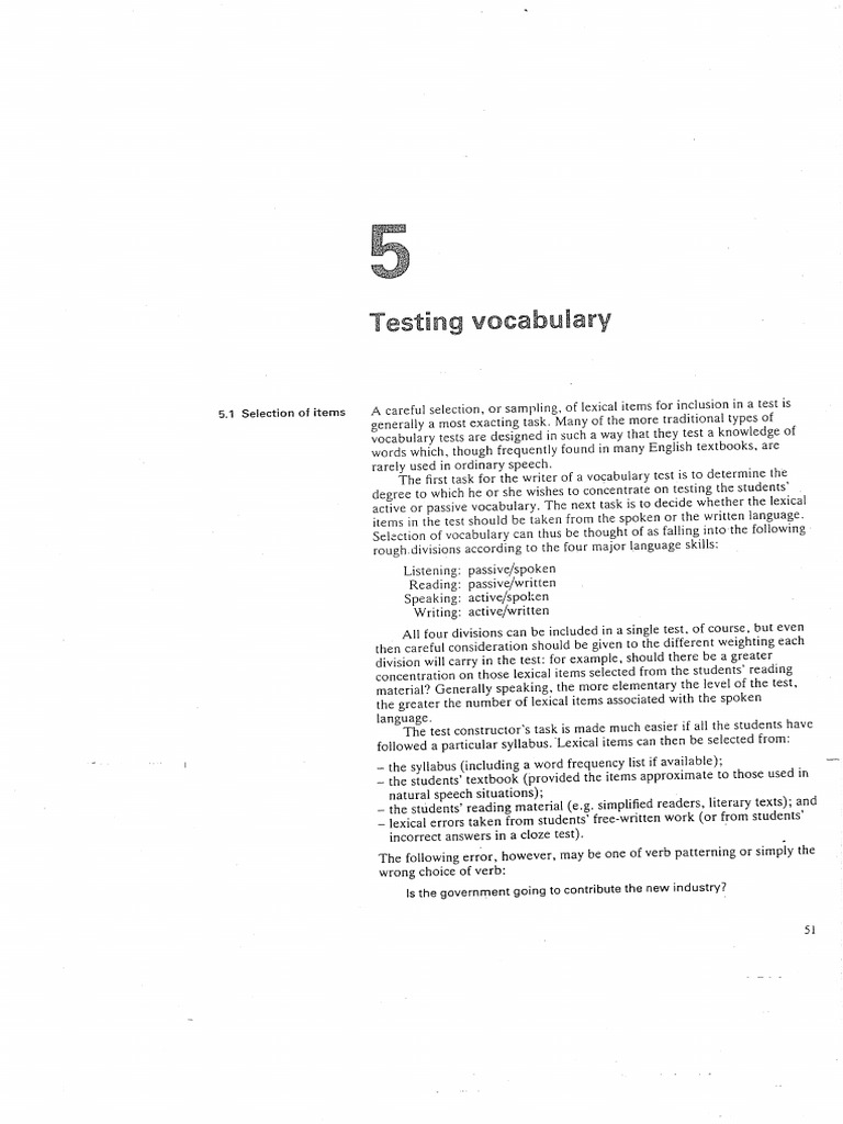 Vocabulary Test | PDF