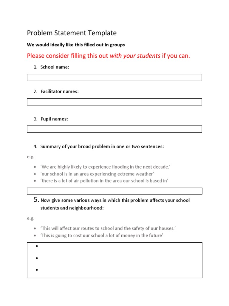 Climate Change-School-Problem Statement Guidance | PDF | Climate Change ...