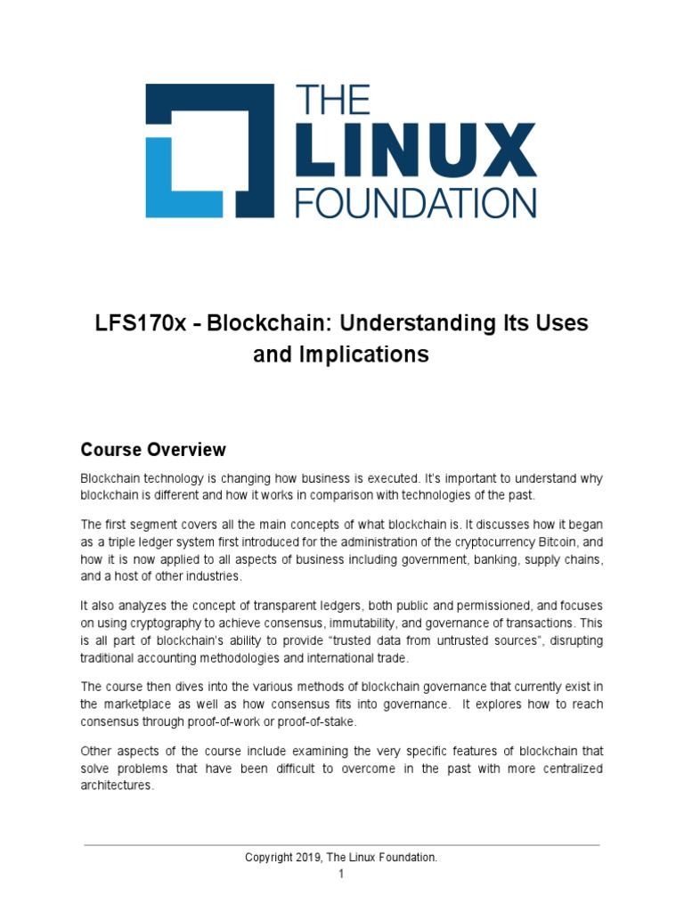 Asset-V1 LinuxFoundationX+LFS170x+1T2020+Type@Asset+Block@LFS170x Course Syllabus | PDF ...