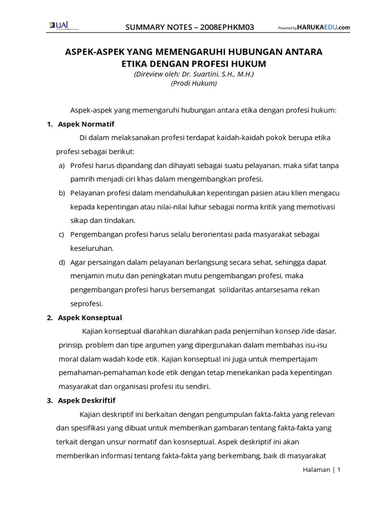 Notes-Aspek-Aspek Yang Memengaruhi Hubungan Antara Etika Dengan Profesi ...