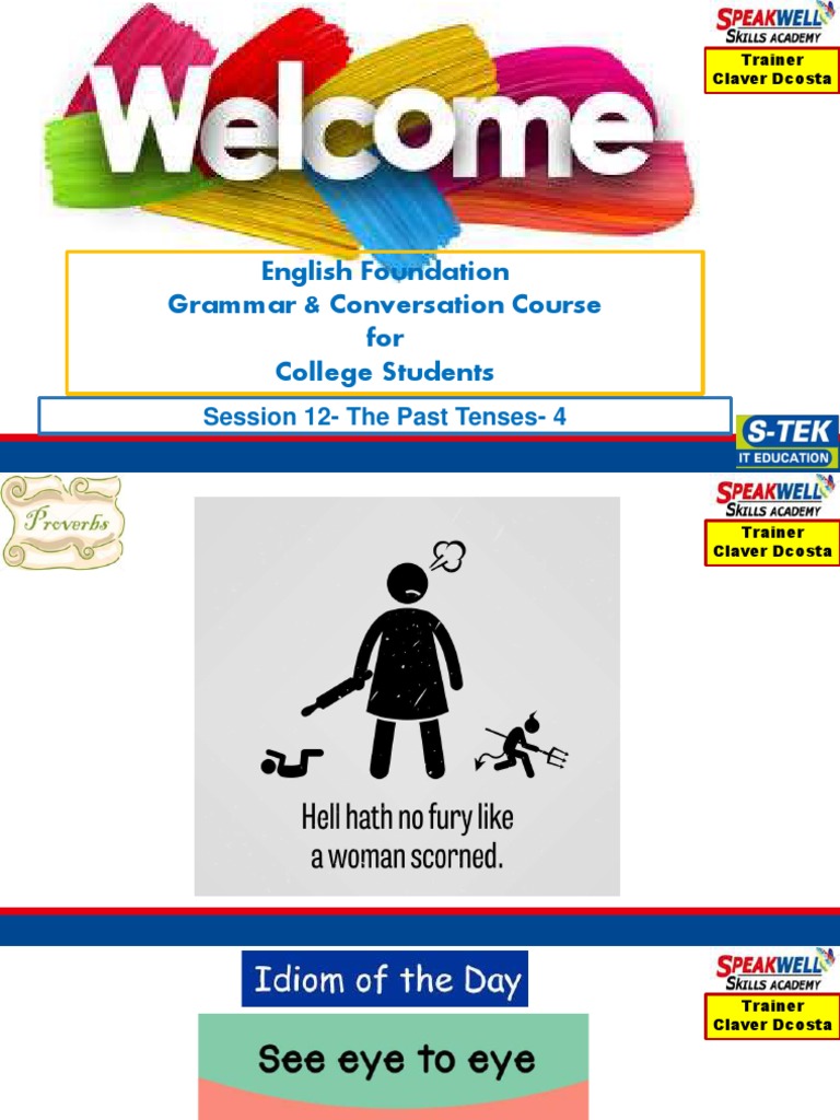 Past Tenses in English Grammar Course | PDF