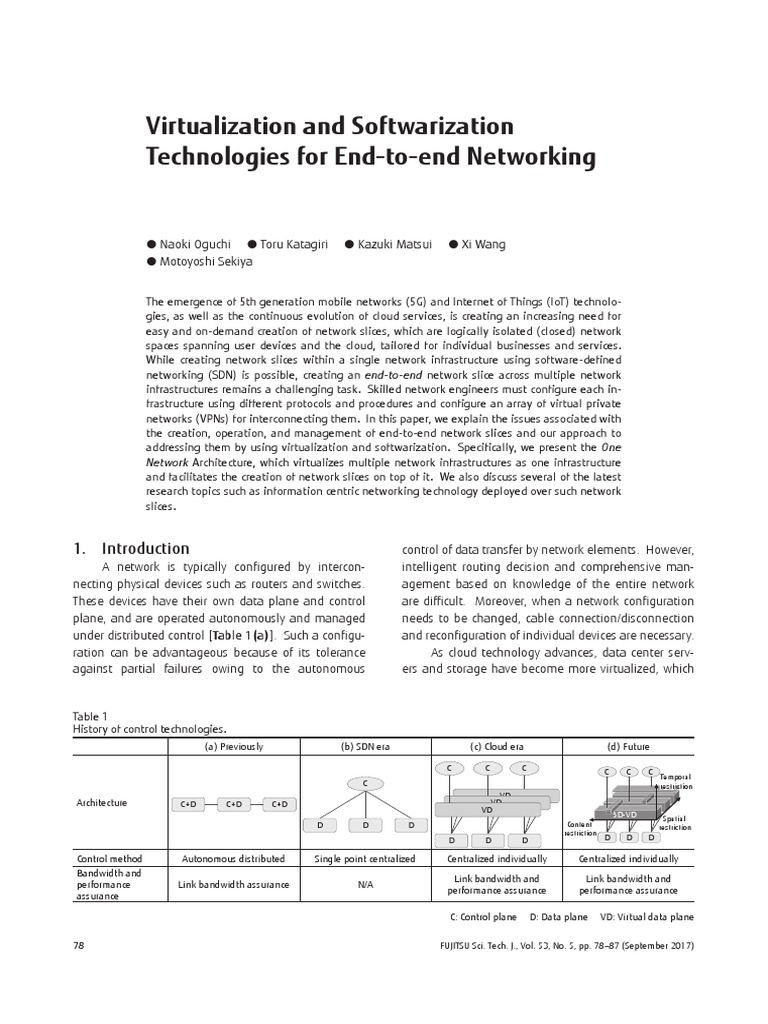 Fujitsu - Virtualization and Softwarization Technologies For End-To-End ...