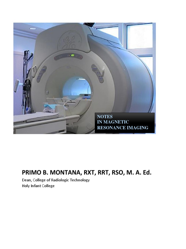 Manual in Mri | PDF | Magnetic Resonance Imaging | Relaxation (Nmr)