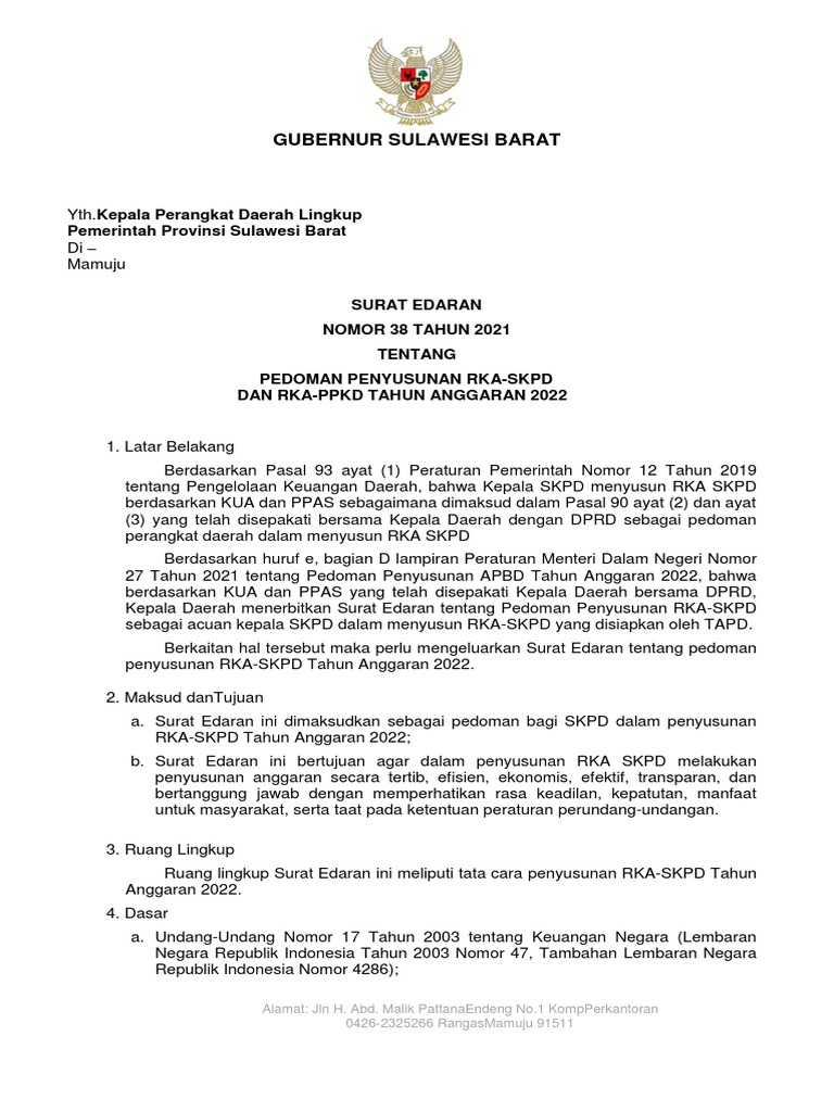 Pedoman Penyusunan Perubahan Rka - 2022 | PDF