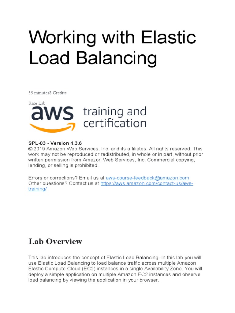 Working With Elastic Load Balancing | PDF | Domain Name System ...