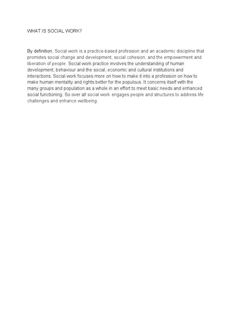 What Is Social Work PDF