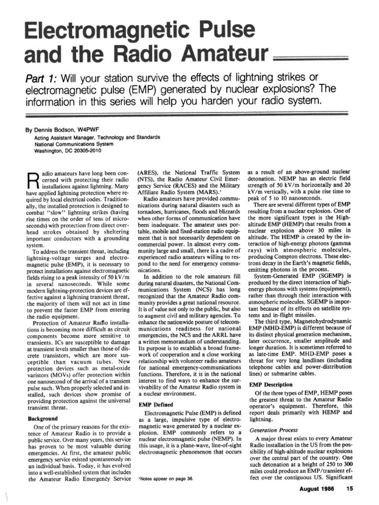 Protecting Radios from EMP Threats | PDF | Gamma Ray | Lightning