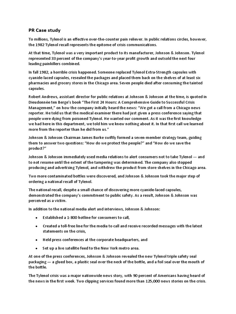 PR Case Study | PDF | Johnson & Johnson | Public Sphere