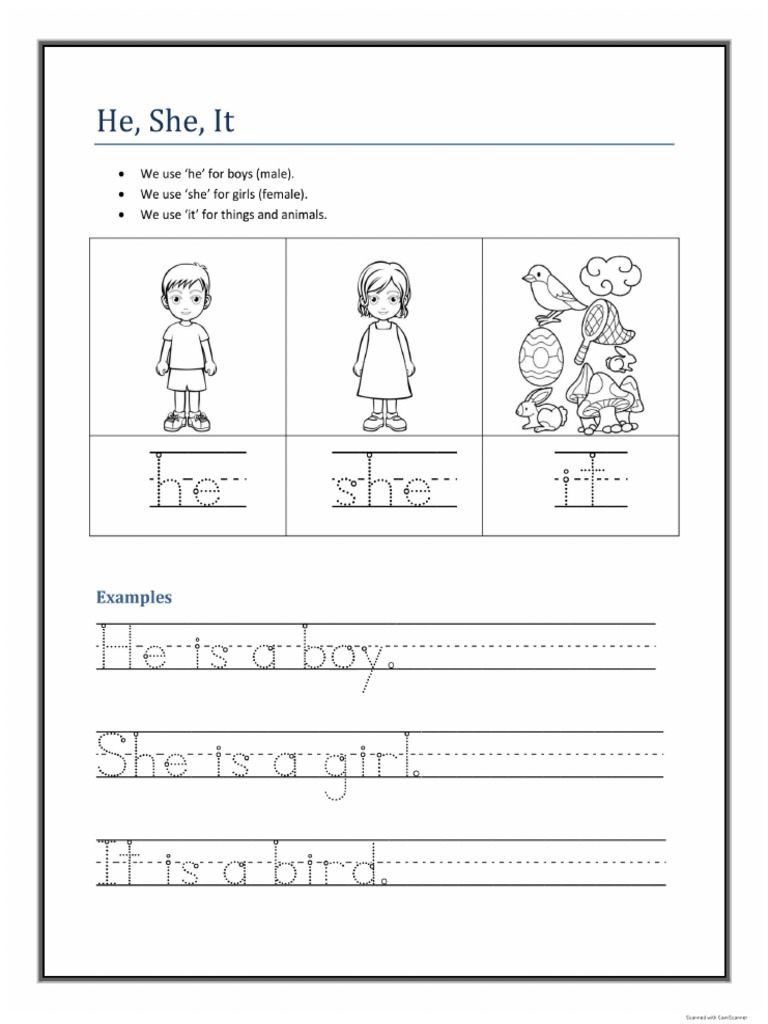 Kindergarten Grammar Pronouns | PDF