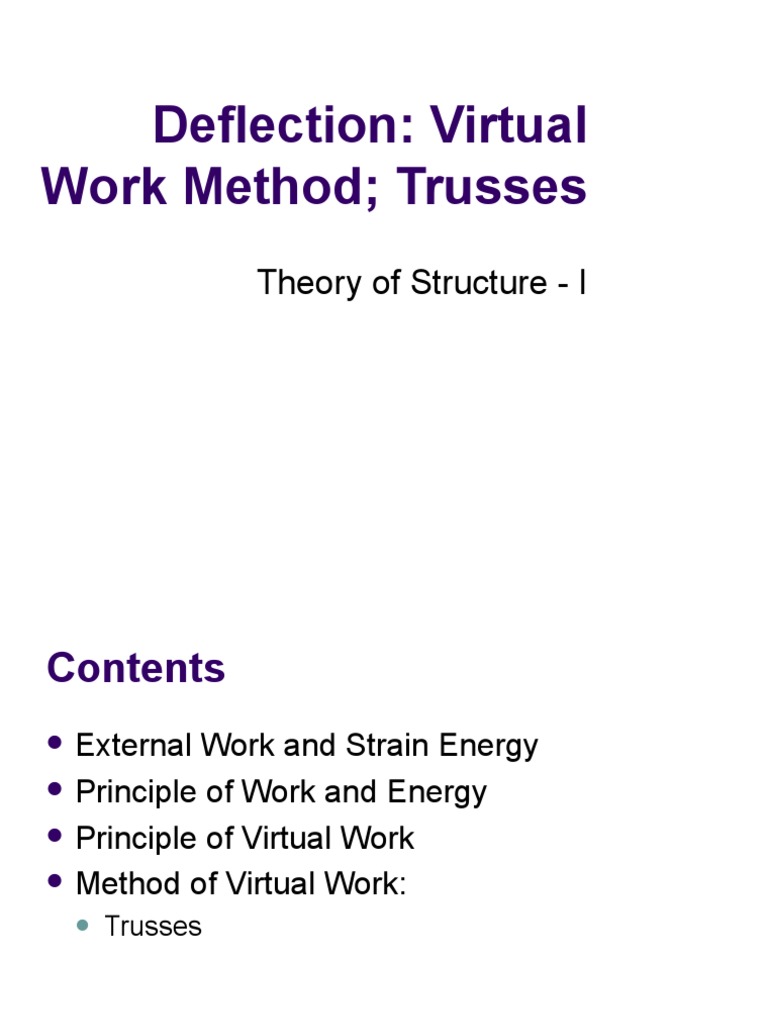 Deflection-Virtual Work Method Trusses | PDF | Chemical Product ...