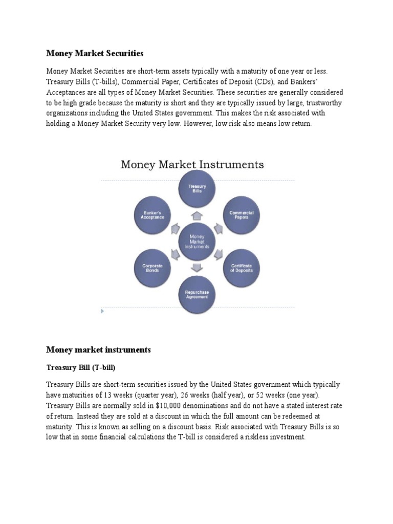 Money Market Securities: Treasury Bill (T-Bill) | PDF | United States ...