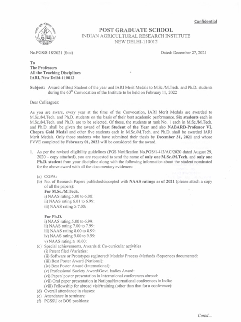 PGS Letter - Merit Medal Best Students Year 2021 | PDF