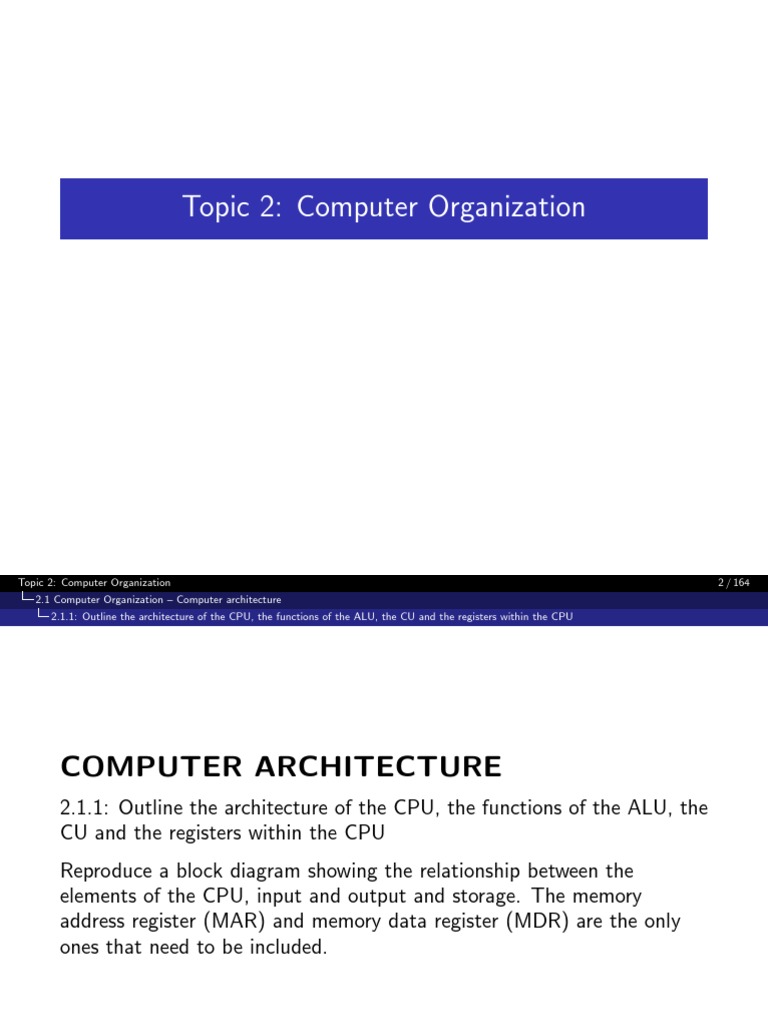 02 Computer Organization | PDF | Computer Data Storage | Random Access Memory