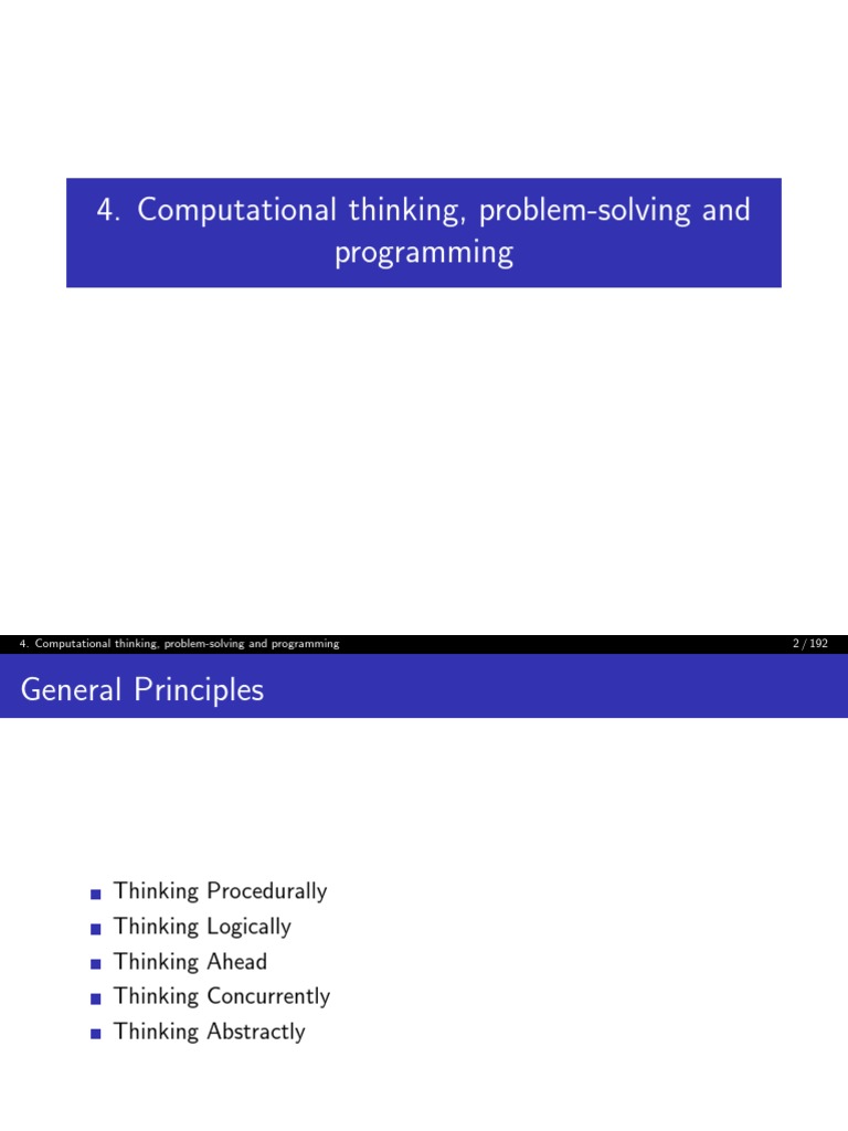 04 Computational Thinking | PDF | Algorithms | Computer Programming