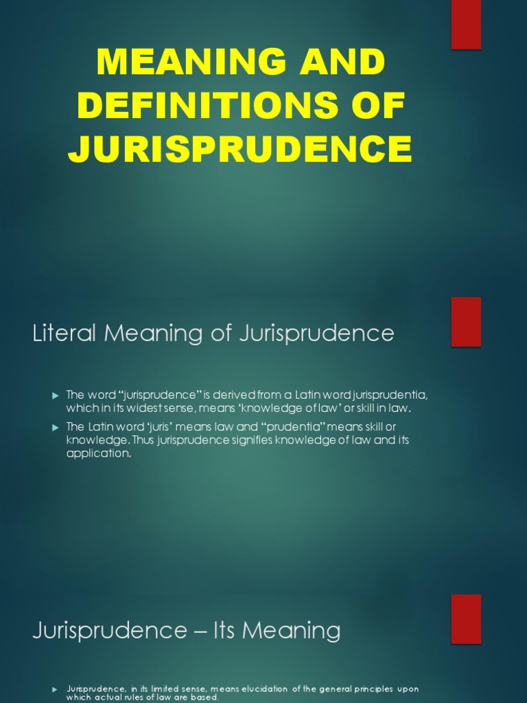 Meaning and Definition of Jurisprudence | PDF | Jurisprudence | Science