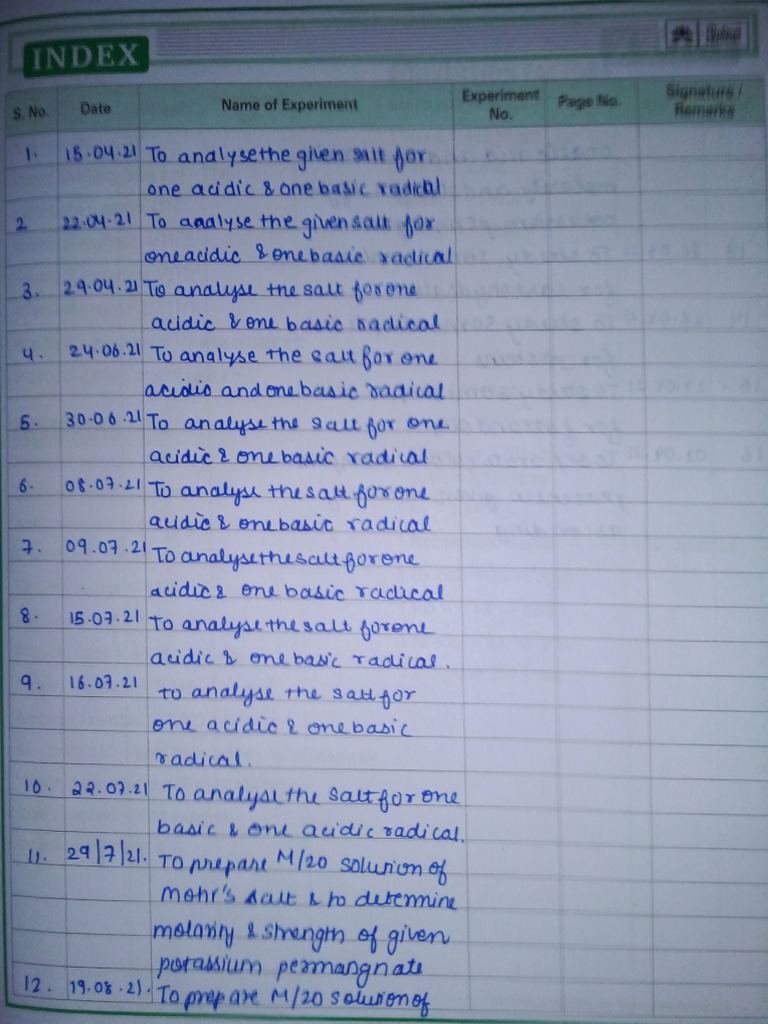 Chem Practical 13-16 | PDF