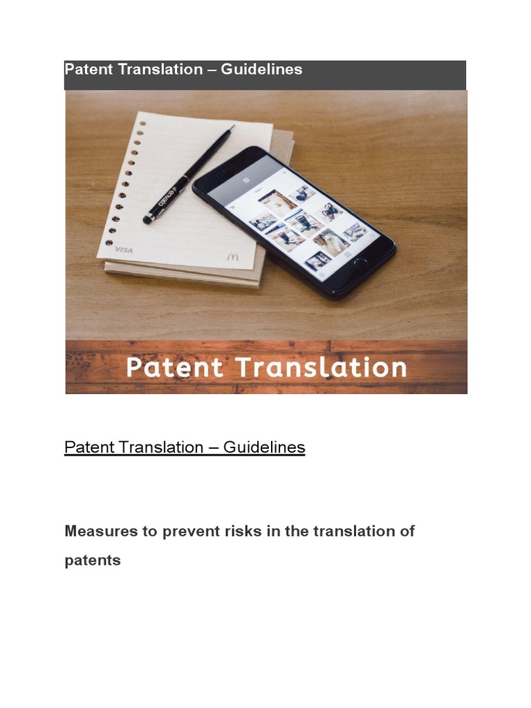 Patent Translation - Guidelines | PDF | Translations | Patent