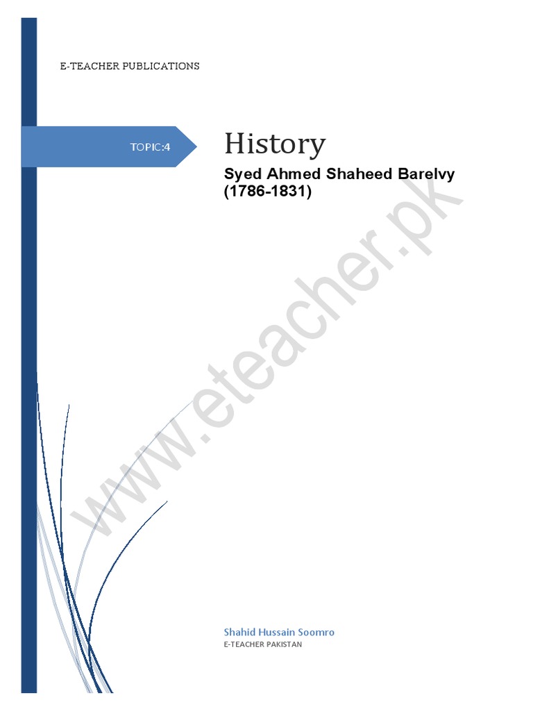 History: Syed Ahmed Shaheed Barelvy (1786-1831) | PDF | Peshawar ...