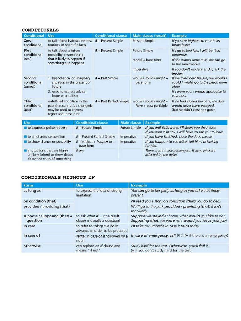 Conditionals, Temporals, Wish Clauses and If Only | PDF