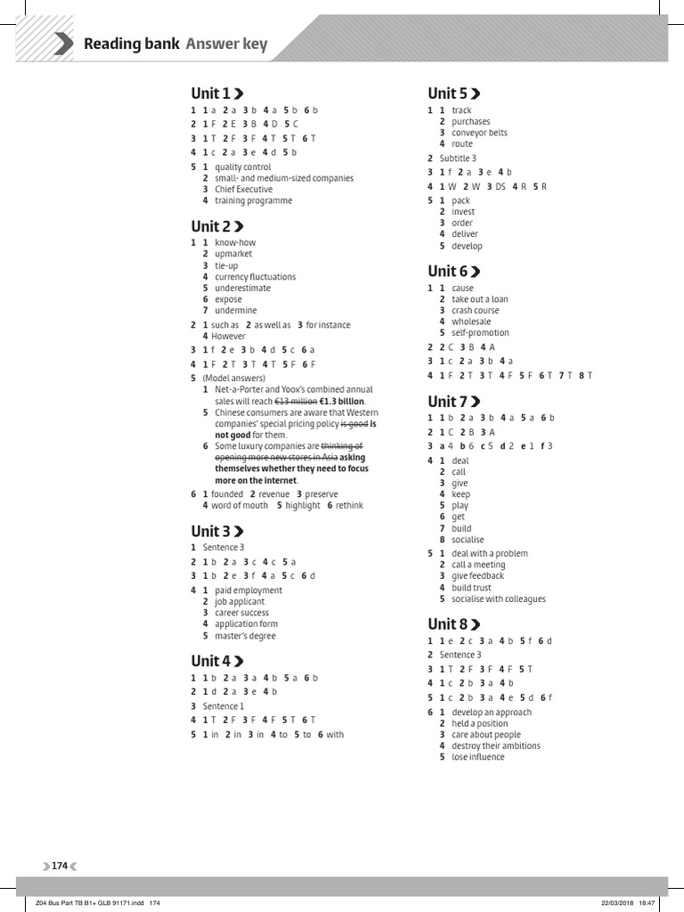 Reading Bank Unit 5: Answer Key | PDF | Microeconomics | Business Process