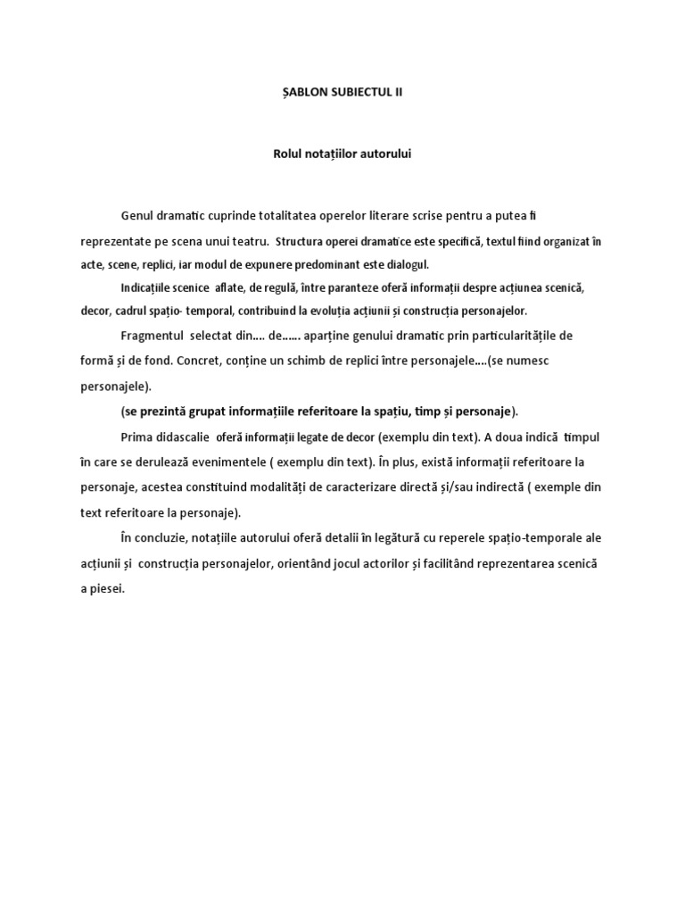 Sablon Sub II Rolul Notatiilor Autorului | PDF