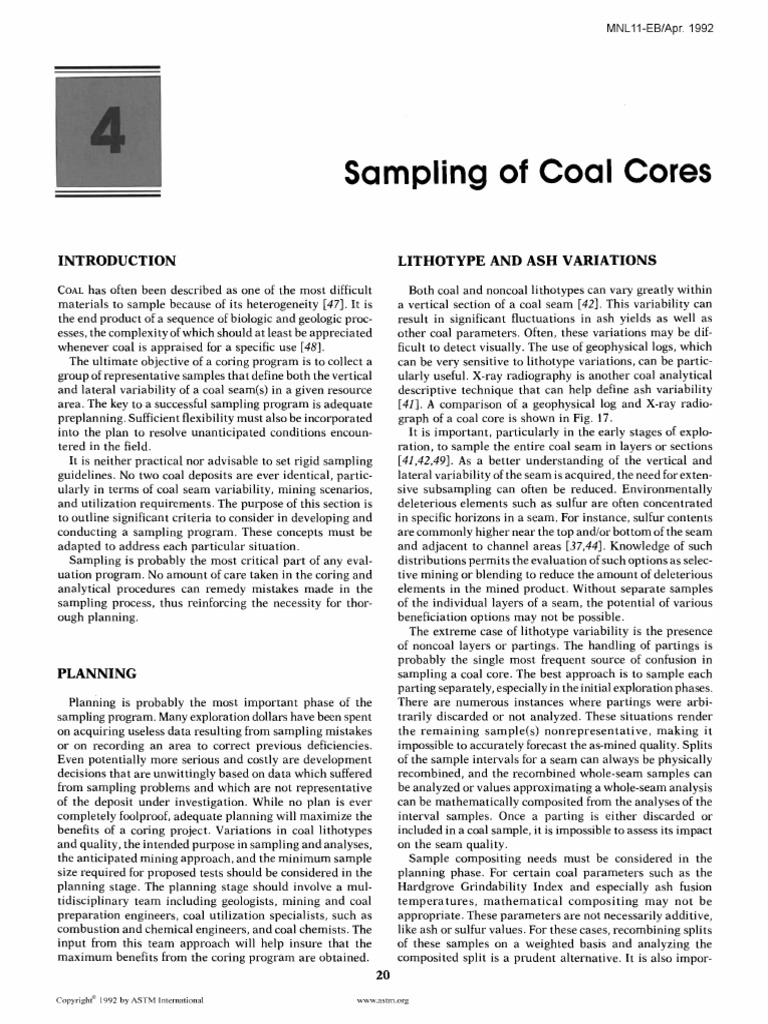 Sampling of Coal Cores: Lithotype and Ash Variations | Download Free ...