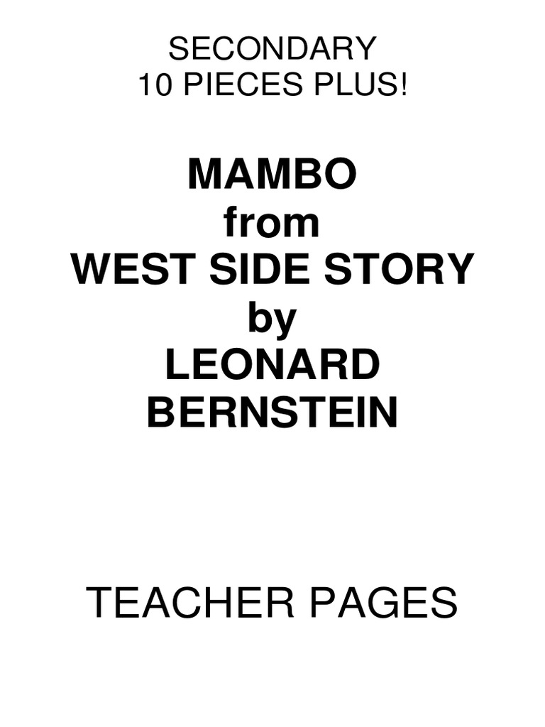 Bernstein Mambo From Symphonic Dances From West Side Story | PDF | Rhythm | Chord (Music)