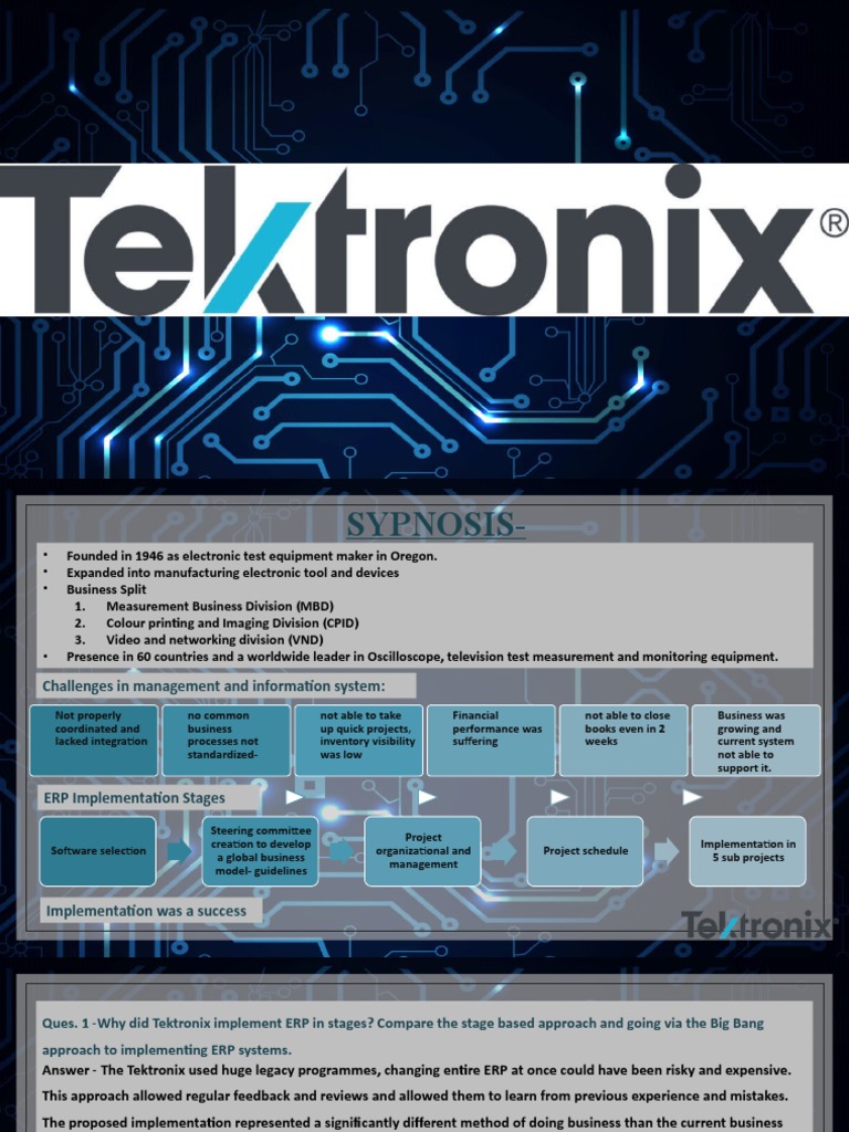 Tektronix's Staged ERP Implementation Drives Success | PDF | Enterprise Resource Planning | Business