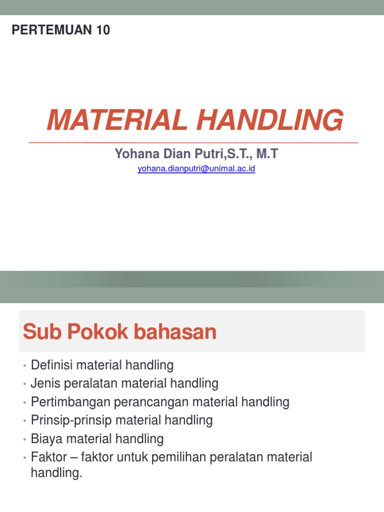 PERTEMUAN 10. Material Handling | PDF