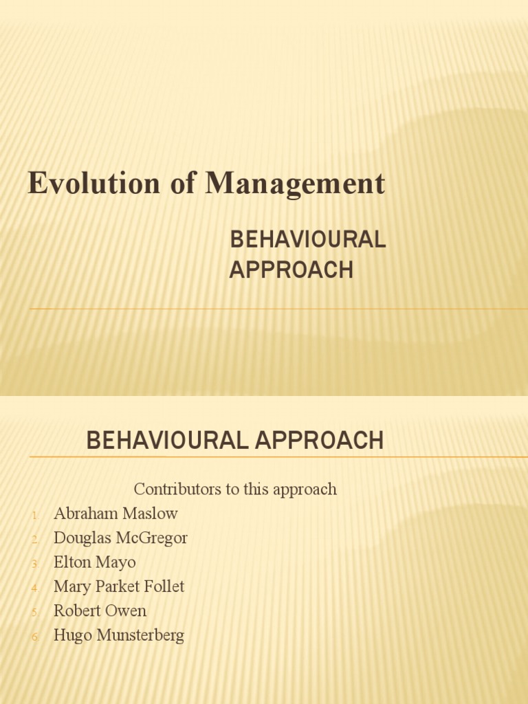 Behavioural Approach | PDF | Motivational | Motivation