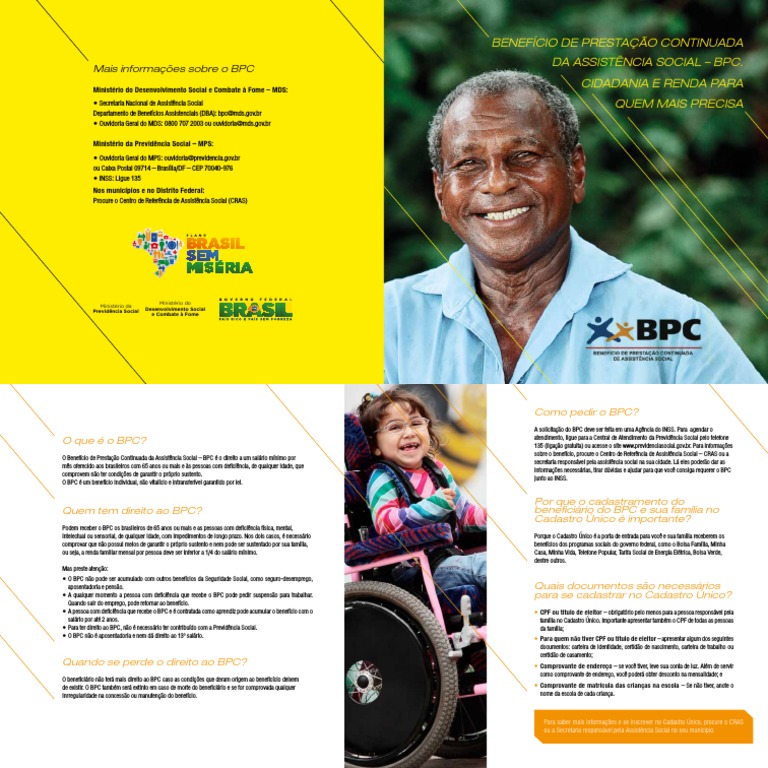 Folder - BPC Cidadania e Renda para Quem Mais Precisa | PDF | Família | Bem-estar social