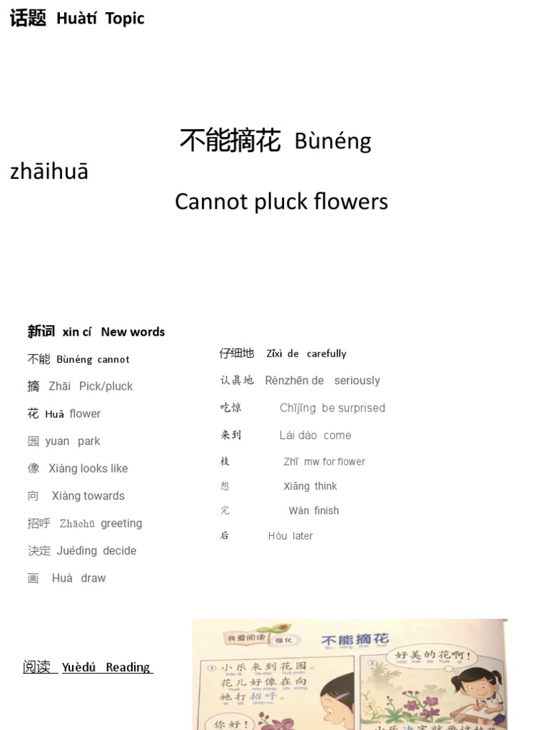 Cannot Pluck Flowers | PDF | Chinese Characters | Languages Of China