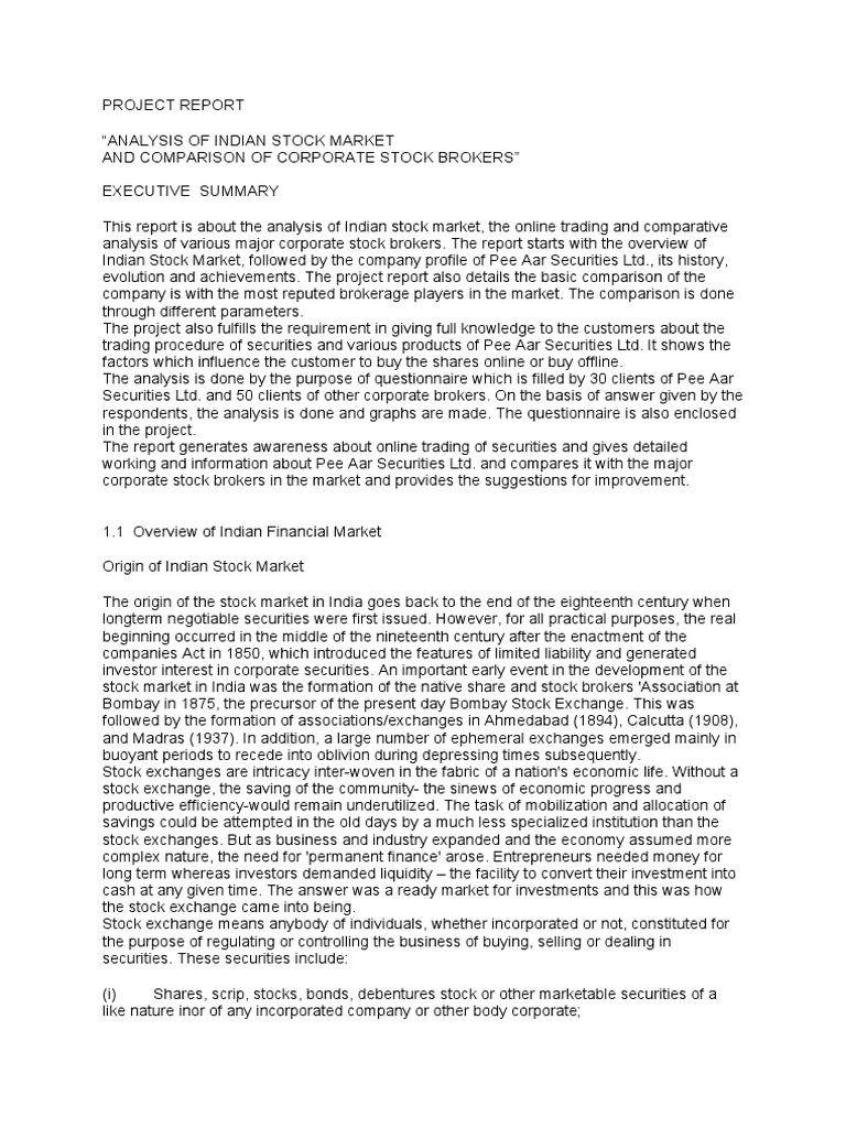 Tanmay Khandelwal Project Report 13417788818 | PDF | Financial Markets | Stocks