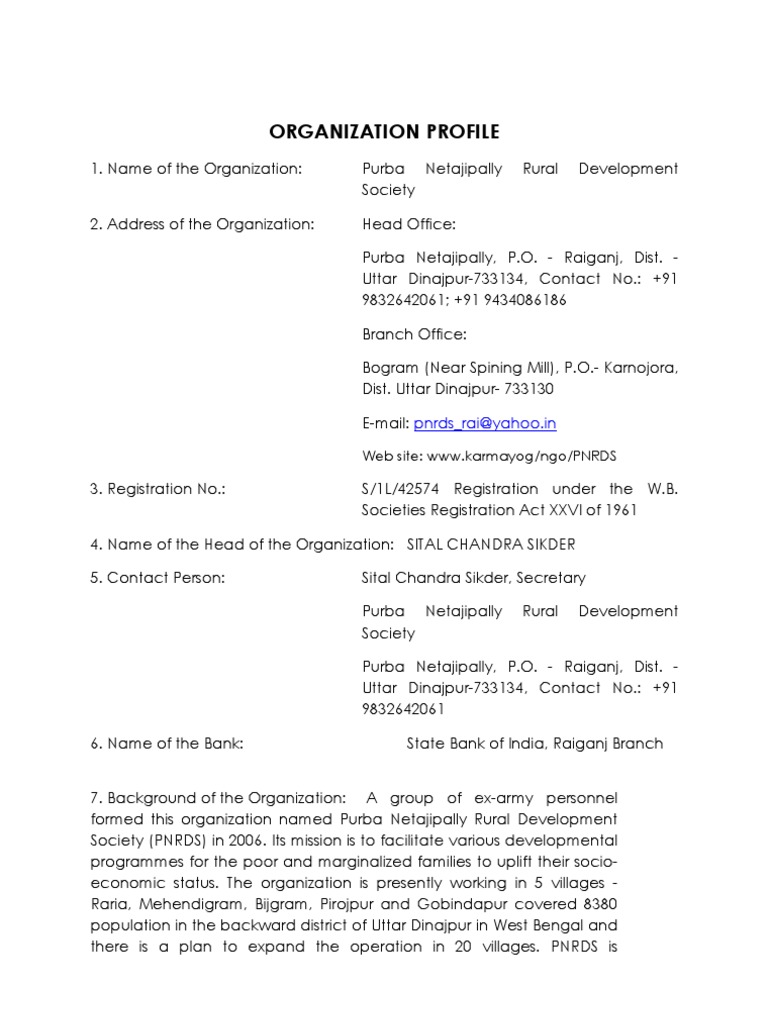 NGO Profile | PDF