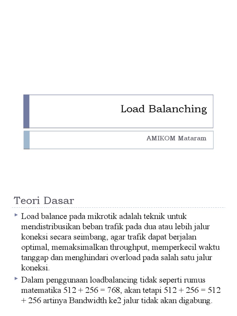 Metode Load Balancing pada Mikrotik | PDF | Data Transmission | Telecommunications